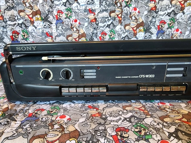 SONY CFS-W303 RADIO Cassette-Corder Portable Boombox AM/FM- Read- Radio ...