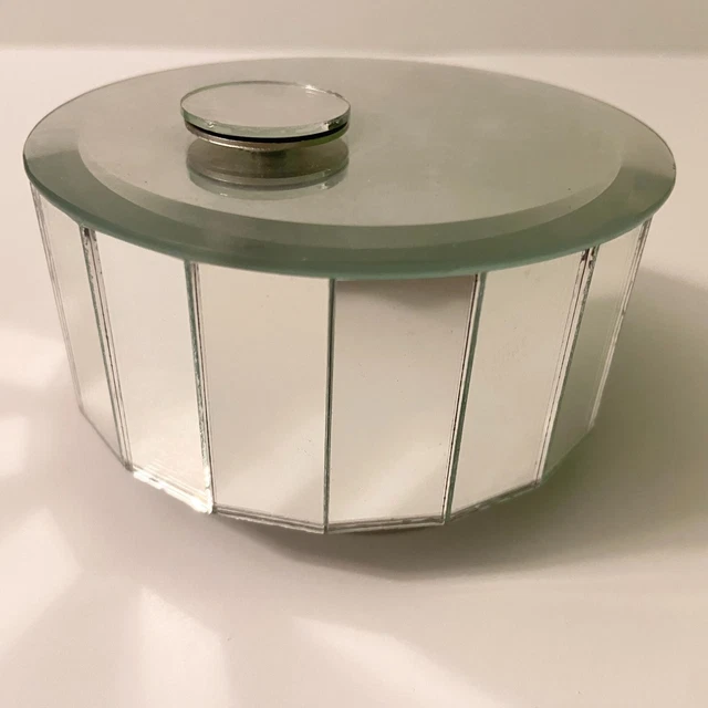 VINTAGE ROTATING MIRRORED Music Box with Mini Glass Unicorn Figurine ...