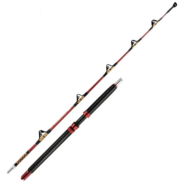 2-SECTIONS OFFSHORE HEAVY Trolling Rod Big Game Roller Fishing Rod 6 ...