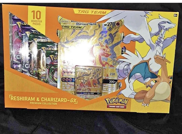 POKEMON TCG RESHIRAM & Charizard GX Premium Collection Box Cards Set ...