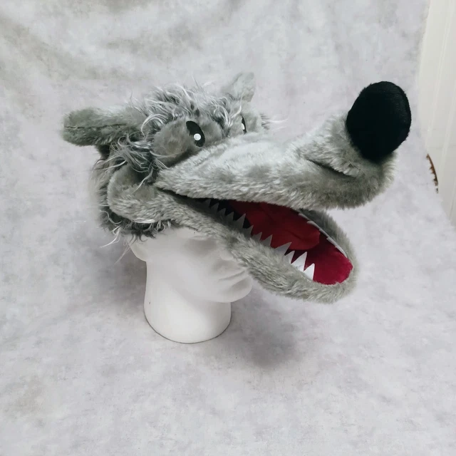 BIG BAD WOLF Plush Costume Hat adjustable Elope Halloween cap Red ...