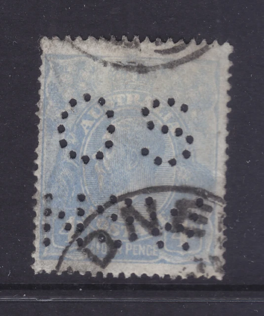 PERFIN: OS NSW ON KGV 4d BLUE SHADE? SINGLE WMK GOOD USED AND SCARCE ...