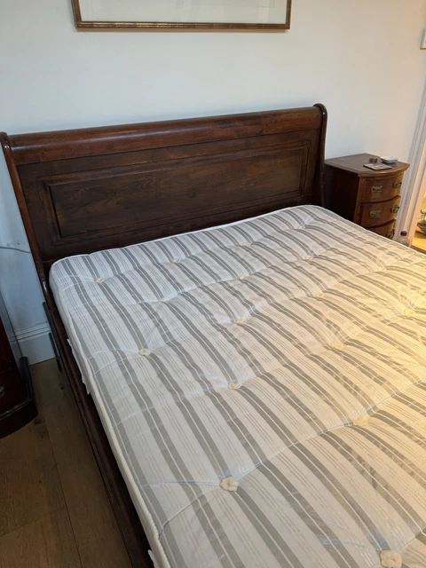 FRENCH SOLID HARDWOOD 4’6” MAHOGANY STAINED SLEIGH BED - John Lewis £ ...