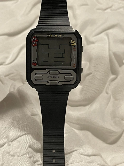 NELSONIC PAC-MAN GAME Watch Midway PacMan Vintage 1982 Hong Kong Parts ...