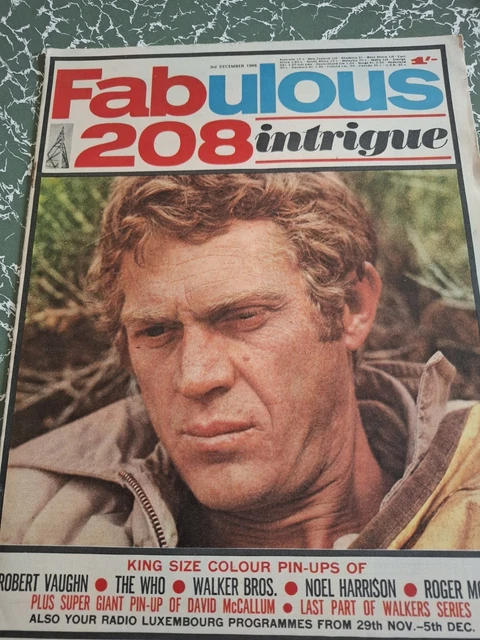VINTAGE FABULOUS MAGAZINE 3rd DECEMBER 1966 McQueen Who U.N.C.L.E Moore ...