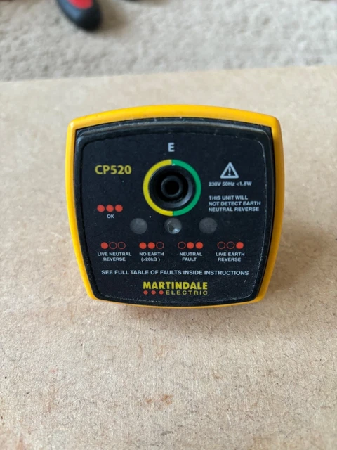 MARTINDALE CP520 SOCKET Tester Earth Test Point 13A Electrician BT ...