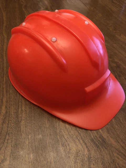 Vintage Rare Gay Toys Inc Toy Hard Hat Plastic Orange Red Play 8 00