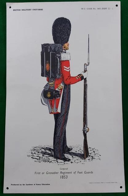 ORIGINAL BRITISH MILITARY Poster CORPORAL GRENADIER REGIMENT OF FOOT ...