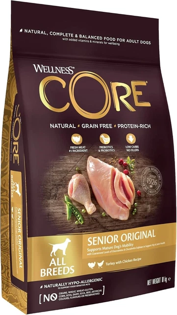 WELLNESS CORE SENIOR Original, 10kg, Turkey & Chicken, Dry Dog Food for ...