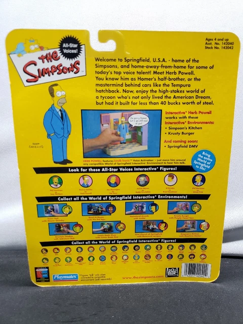 NUEVA FIGURA INTERACTIVA 2002 Playmates Los Simpson Herb Powell Serie 1 ...