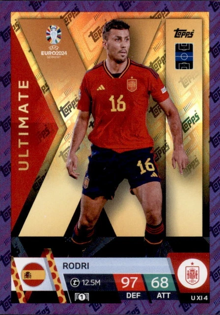 MATCH ATTAX EURO 2024 Rodri Spain Crystal Parallel Purple Sapphire ...