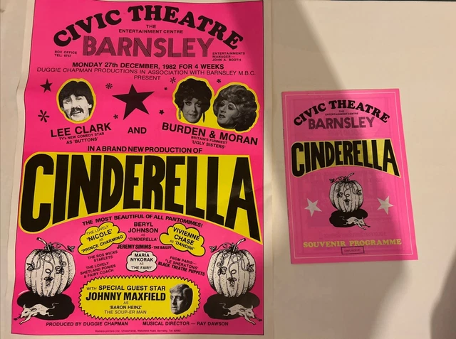 BARNSLEY CIVIC PANTOMIME 1982- Cinderella - Poster & Programme £35.04 ...