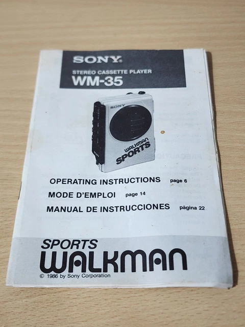 MODE D'EMPLOI NOTICE d'utilisation Walkman SONY SPORTS WM-35 stereo ...