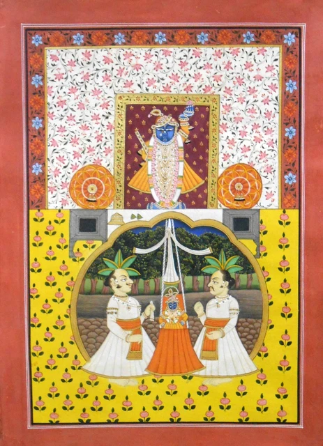 HINDU GOD SHREE Nath Ji Miniature Pichwai Paper Painting Religious ...