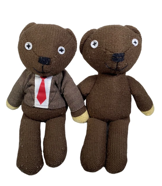TWO TY MR Bean & Teddy Bear Beanie Baby Plush Soft Toy With Shirt and ...