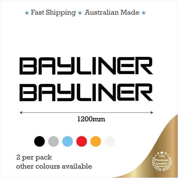 BAYLINER STICKER LOGO, Fishing Boat cruiser Sticker Decal pack of 2 ...