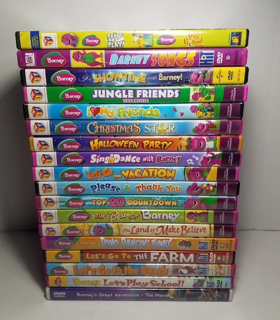 BARNEY & FRIENDS DVD Lot of 18 Purple Dinosaur Educational Kids TV ...