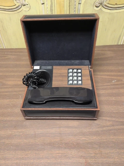 VINTAGE -BLACK- DECO-TEL Personal Executive Box Telephone James Bond ...
