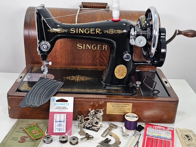 1938 VINTAGE SINGER 99K SEWING MACHINE,SERVICED, HANDCRANK for LEATHER ...