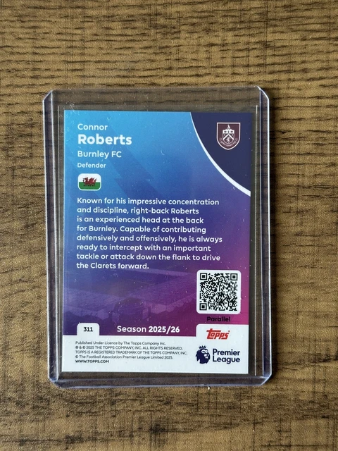 TOPPS 2026 PREMIER League Card - numbered Connor Roberts - #311 (115/ ...