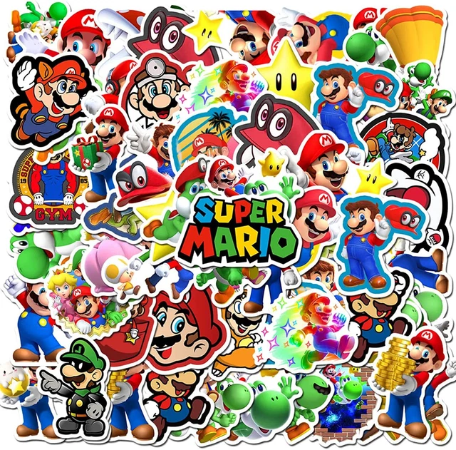 NINTENDO SUPER MARIO Bros. Mario sticker set 50 sheets waterproof about ...