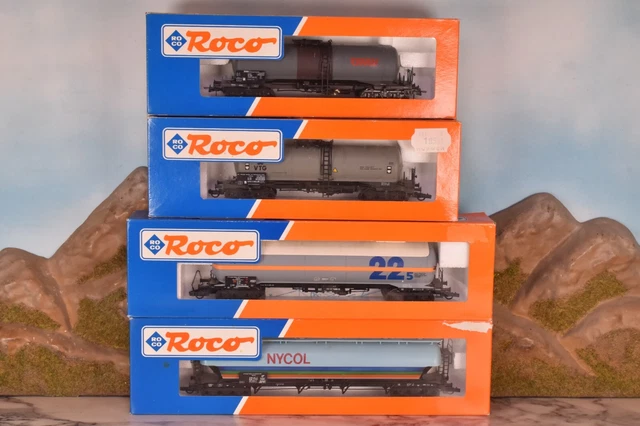 ROCO H0 4-ACHS Güterwagen Kesselwagen der DBB & ÖBB 4-tlg. Nr. 46197 ...