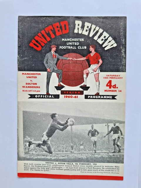MANCHESTER UNITED V Bolton Wanderers Season 1960-61 Football Programme ...
