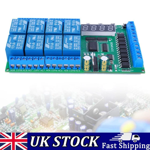 8 CHANNELS TIME Switch Reusable Relay Module Timing Cycle Interlock Self-locking £16.79 ...