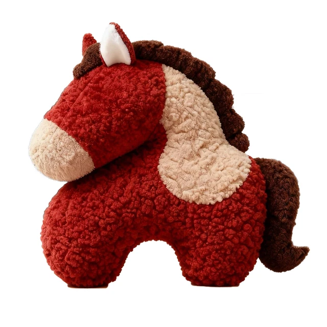 40/48CM RED HORSE Plush Toy, Soft And Cuddly Plush Doll Kids Birthday ...