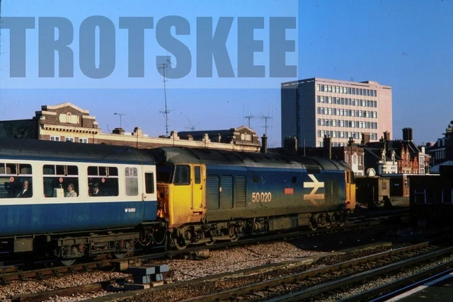 35MM SLIDE BR British Railways Diesel Loco Class 50 50020 Woking 1981 ...