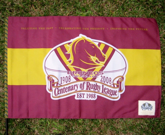 NRL BRISBANE BRONCOS FLAG Large Game Day on STICK 90cm x 60cm EXPRESS ...