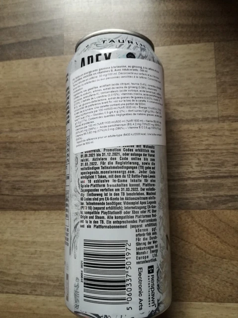 AUSTRIA MONSTER ULTRA Apex Legends Energy Drink Voll Dose Full Can ...