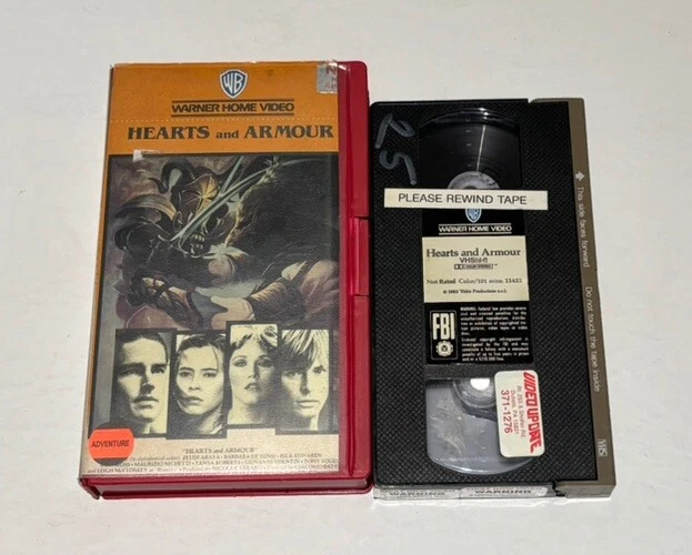 HEARTS AND ARMOUR VHS Rare Fantasy Tested Ex-Rental 1985 WB Tape OOP ...