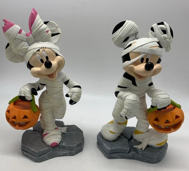 RARE DISNEY MICKEY And Minnie Mouse MUMMY LED Light-Up Halloween Garden ...