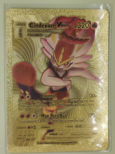 CINDERACE VMAX~ GOLD foil custom Pokemon card £3.99 - PicClick UK
