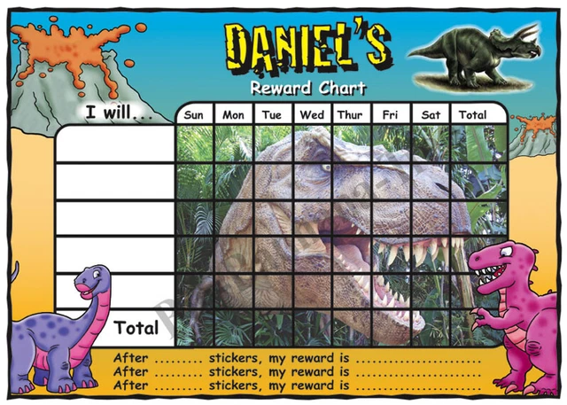 PERSONALISED GOOD BEHAVIOUR Reward Chart Reusable Kids Boys Girls FREE ...