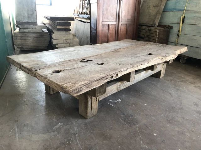 RARE - TABLE basse 2m x 1m - Design EDGE Vieux chêne EUR 1.980,00 ...