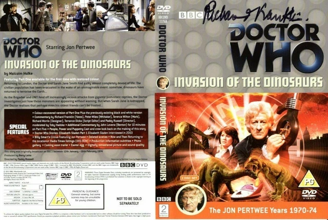 DOCTOR WHO: INVASION OF THE DINOSAURS DVD Cover Signed by Richard ...