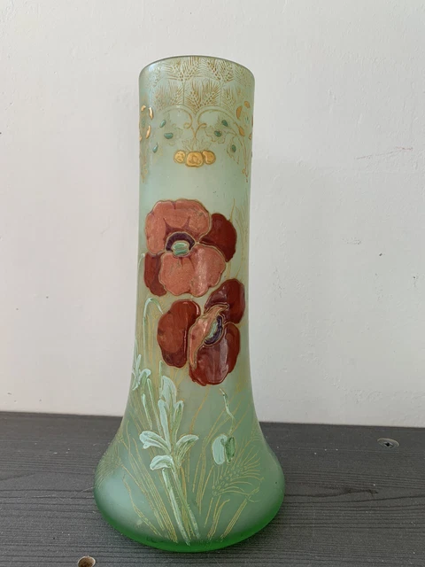 SUPERBE VASE ÉMAILLÉ Legras a décor de fleurs Pavots. Émail sur verre. EUR 119,00 - PicClick FR