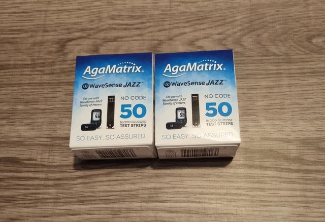 WAVESENSE JAZZ AGAMATRIX Blood Test Strips 2x50s 04/2026 £19.36 ...