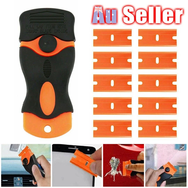 PLASTIC RAZOR BLADE Paint Glue Adhesive Scraper & 10-100PCS Blades ...