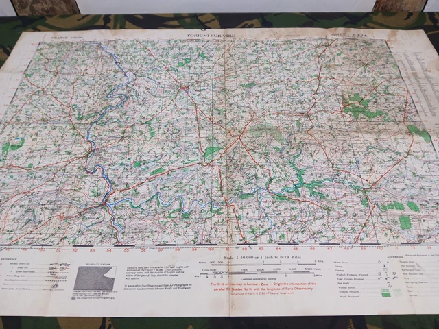 WW2 BATTLE OF NORMANDY map entitled "TORIGNI-SUR-VIRE" (+ TESSY-SUR ...