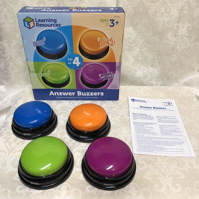 LEARNING RESOURCES ANSWER Buzzers - Assorted Colored Buzzers, Game Show ...