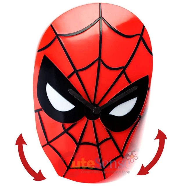 MARVEL SPIDERMAN WALL Clock Spider Man Face Wobble Moving Watch EUR 24 ...