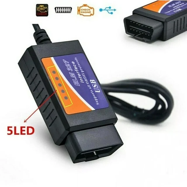 SCANNER DE DIAGNOSTIC OBD-II ELM327 USB pour Voiture avec Logiciel ...