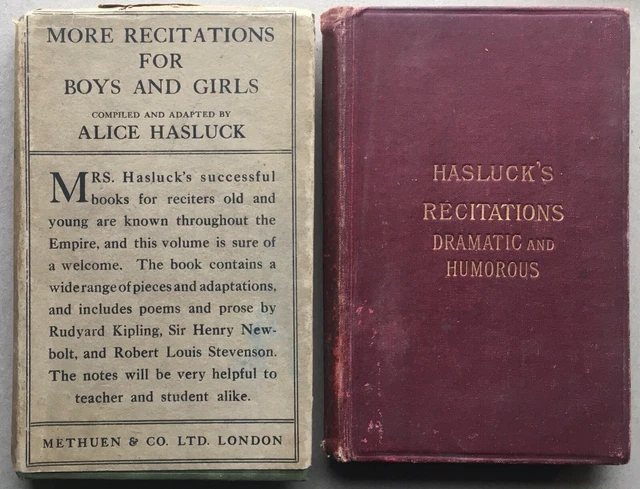 HASLUCK'S RECITATIONS DRAMATIC and Humorous + Recitations For Boys and ...