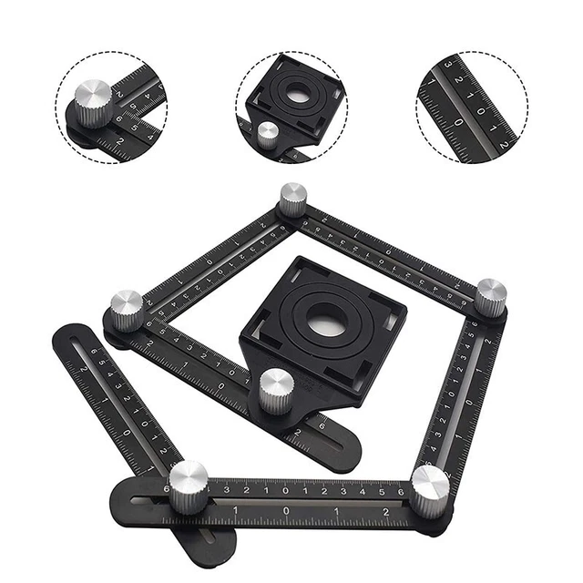 MULTI-ANGLE MEASURING RULER Template Tool Aluminum Alloy Metal Angle ...