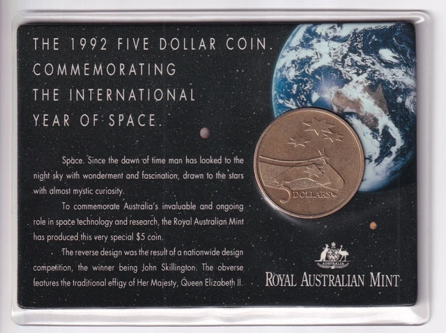 AUSTRALIAN: 1992 $5 Commemorating The International Year Of Space Coin ...