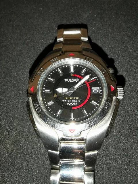 GENTS PULSAR KINETIC 5M62-0D00 Quartz Watch c/w Original Silver Metal ...