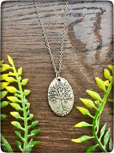 NEW SILVER COLOUR tree of life oak trees oval hippy pagan boho bohemian ...